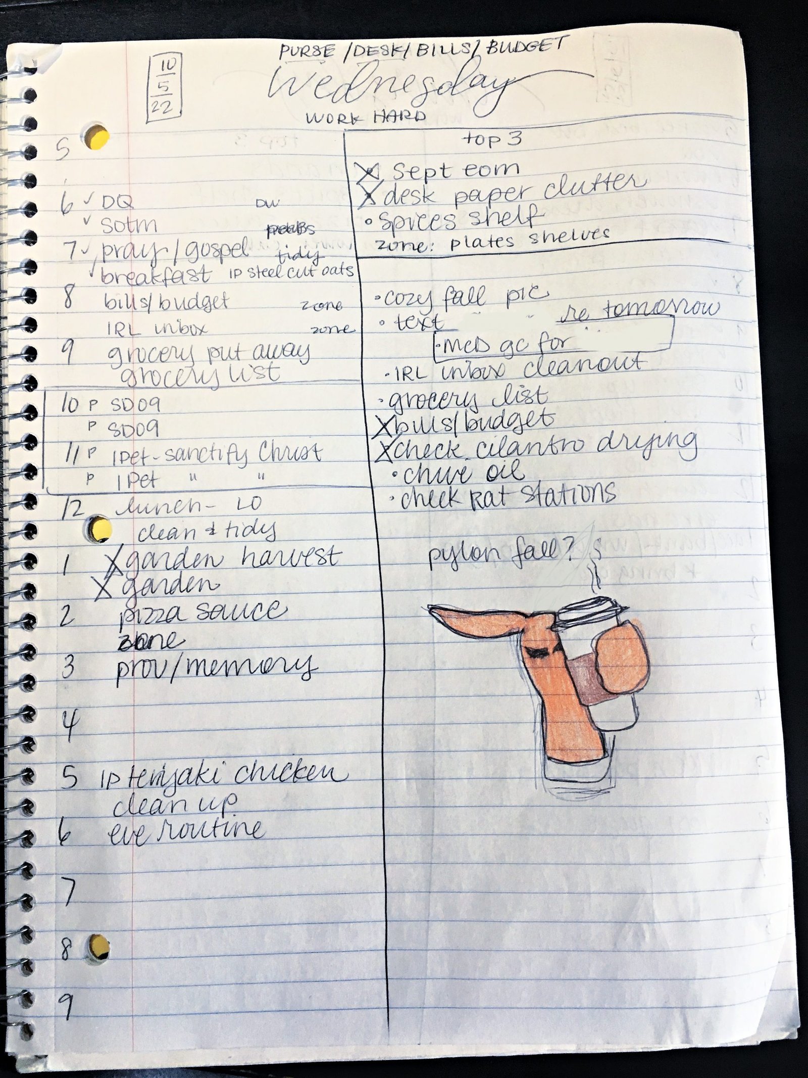 {Week 41} Bullet Journal, Gardening, Canning, and Q4 goals