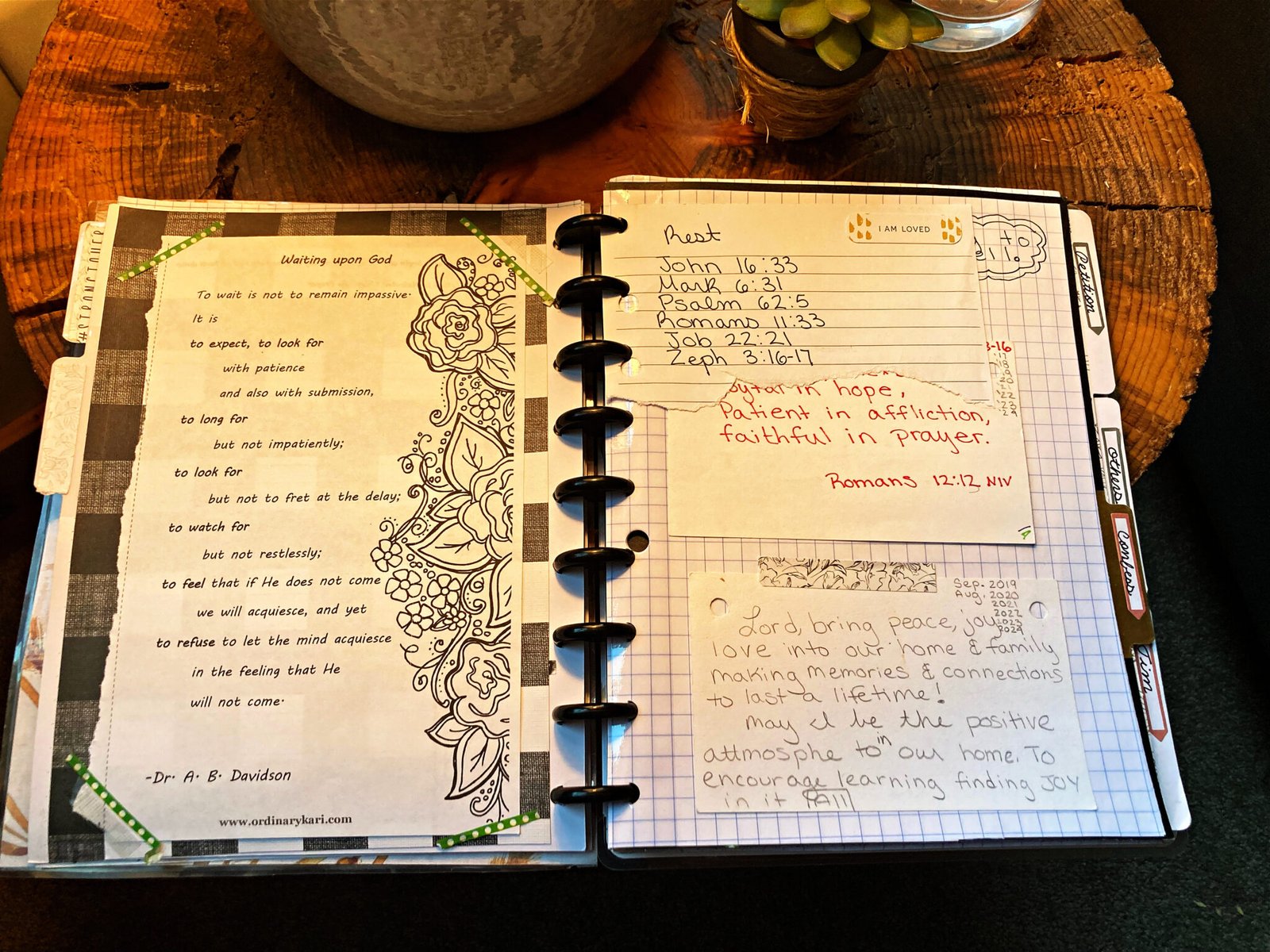 A peek inside Heather’s prayer binder