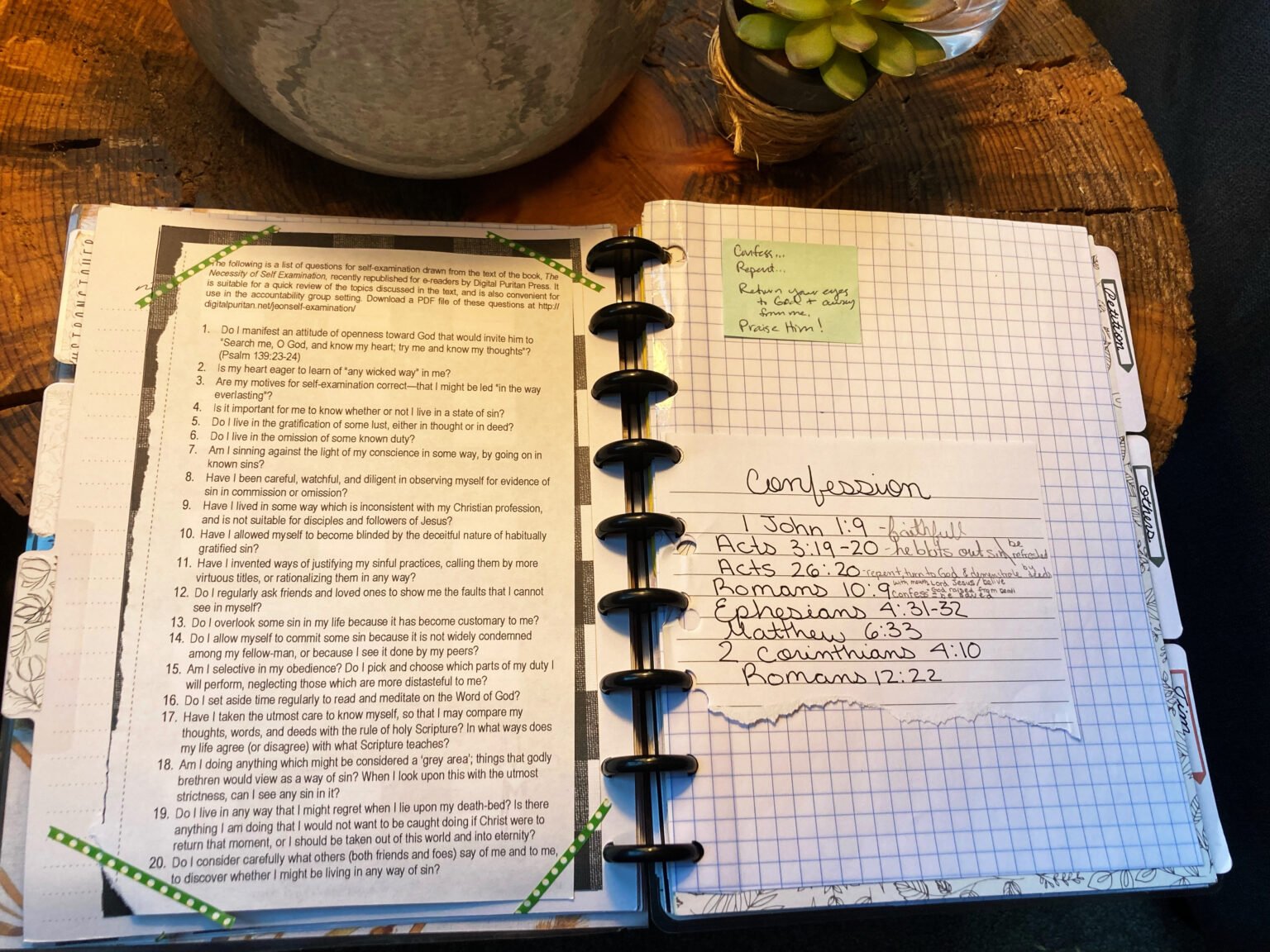 A peek inside Heather’s prayer binder