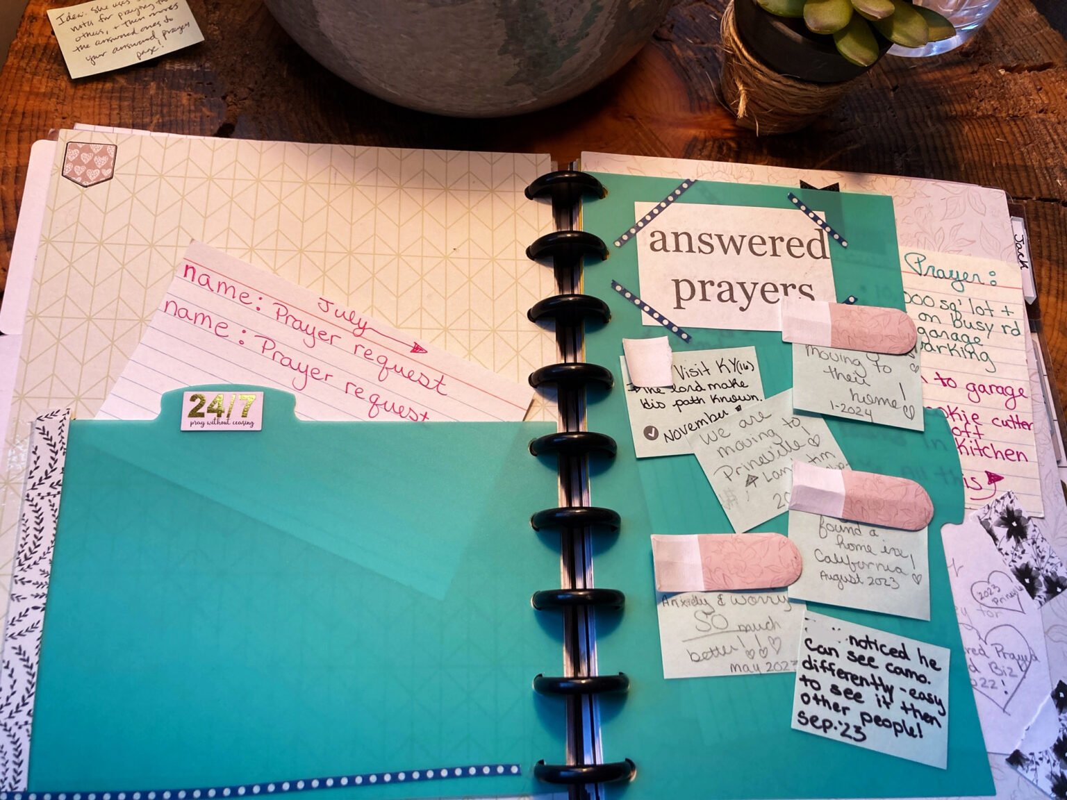 A peek inside Heather’s prayer binder
