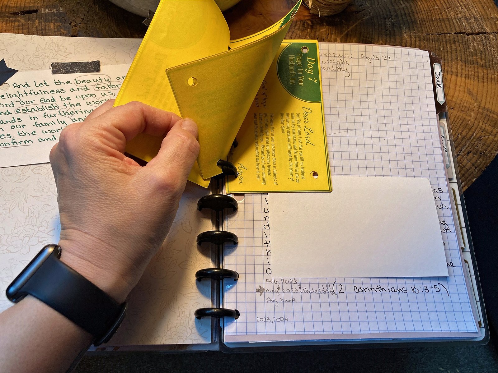 A peek inside Heather’s prayer binder